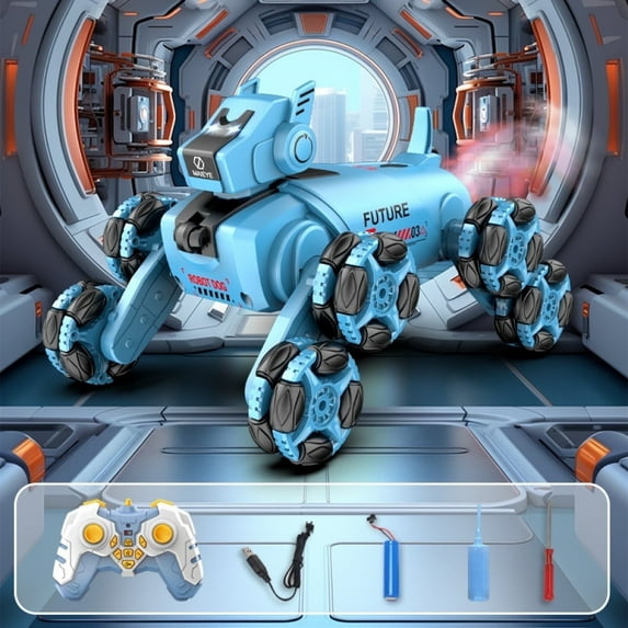 Eight-Wheel Stunt Mechanical Dog Rechargeable Wireless Dual Remote ...