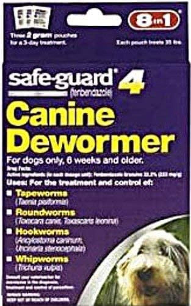 Eight in One Safeguard 4 Canine Dewormer for Medium Dogs -- 2 g - 3 ...