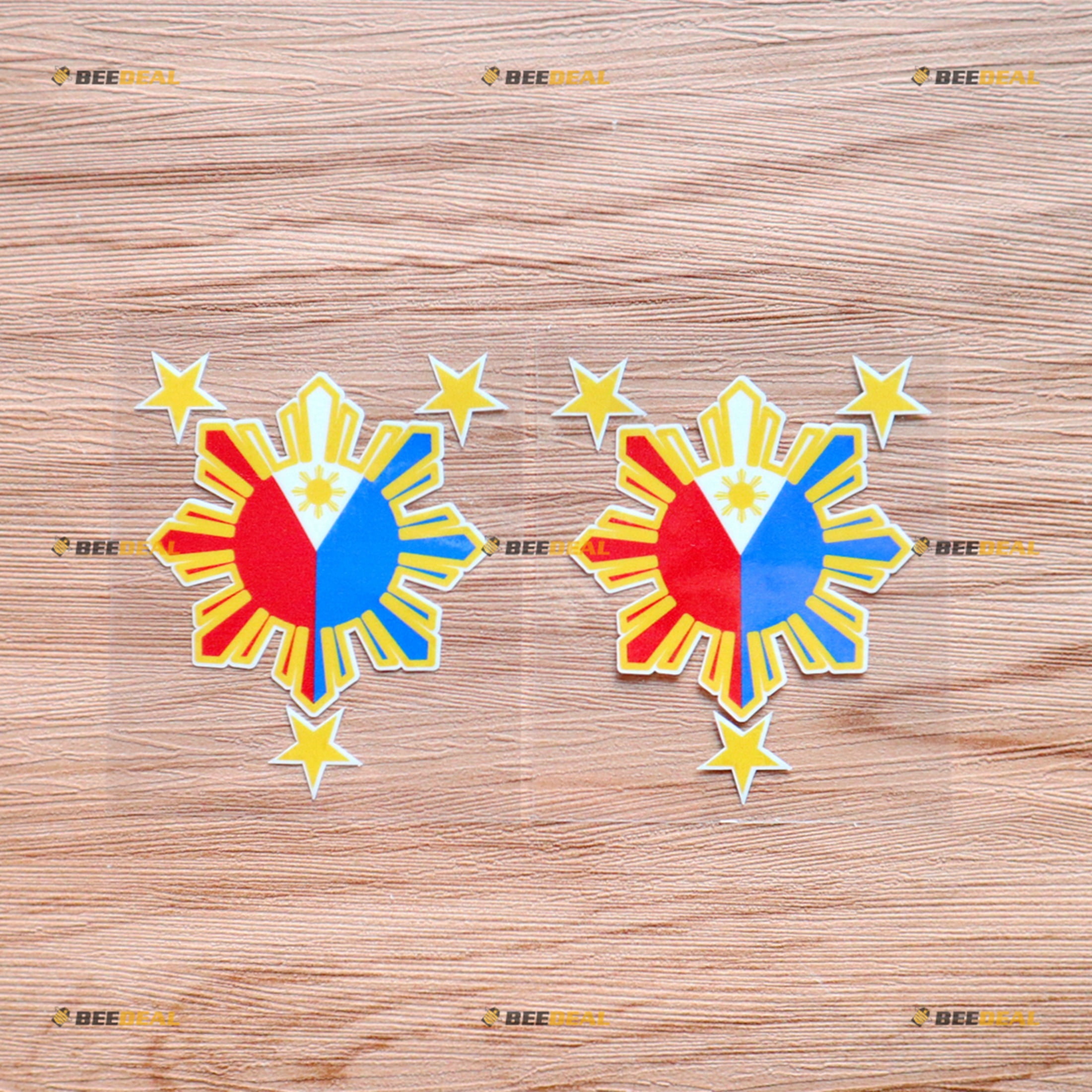 Eight-ray Sun Stars Philippines Flag Filipino Vinyl Decal Sticker - 2 ...