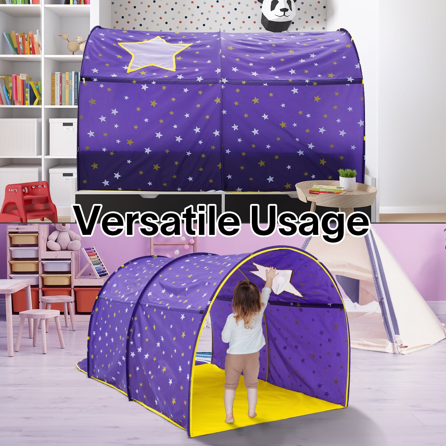 Eighteentek Kids Bed Tent Kids Play Tent Castle Fairy Tent Portable ...
