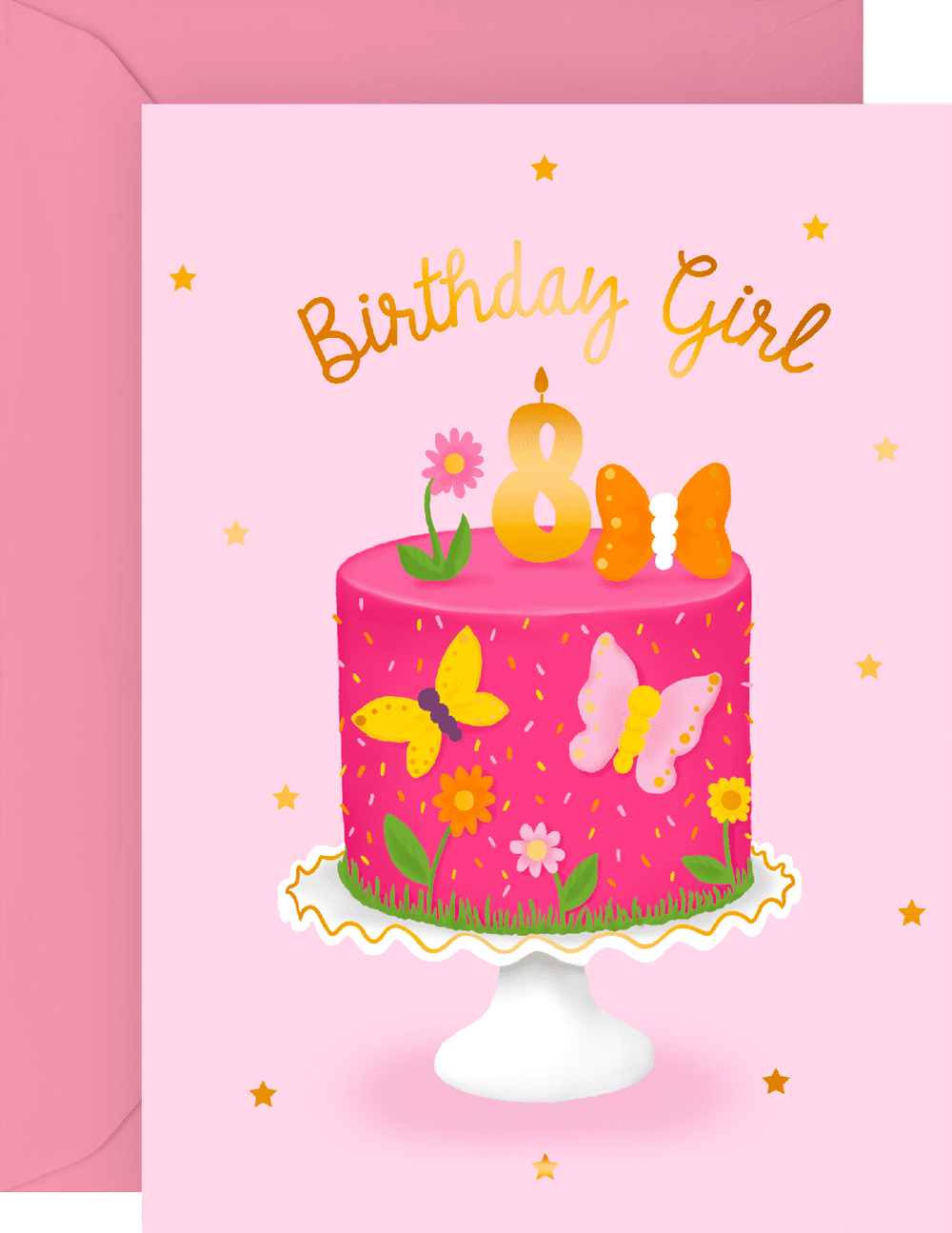 Eighth Birthday Card for Girls - Happy 8th Birthday Card - Age 8 ...