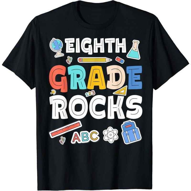 Eighth Grade Vibe Tee. Features “EIGHTH GRADE ROCKS + School Icons ...