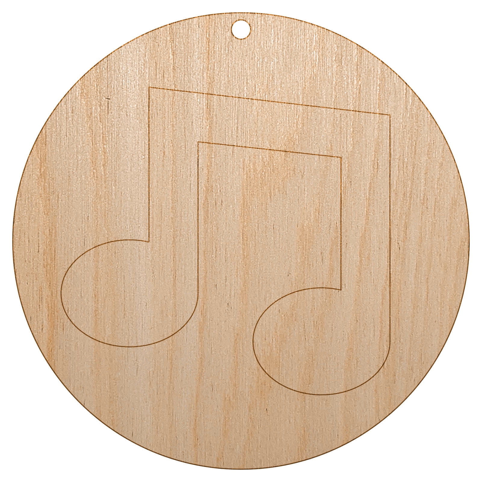 Eighth Notes Music in Circle Wood Holiday Christmas Tree Ornament ...