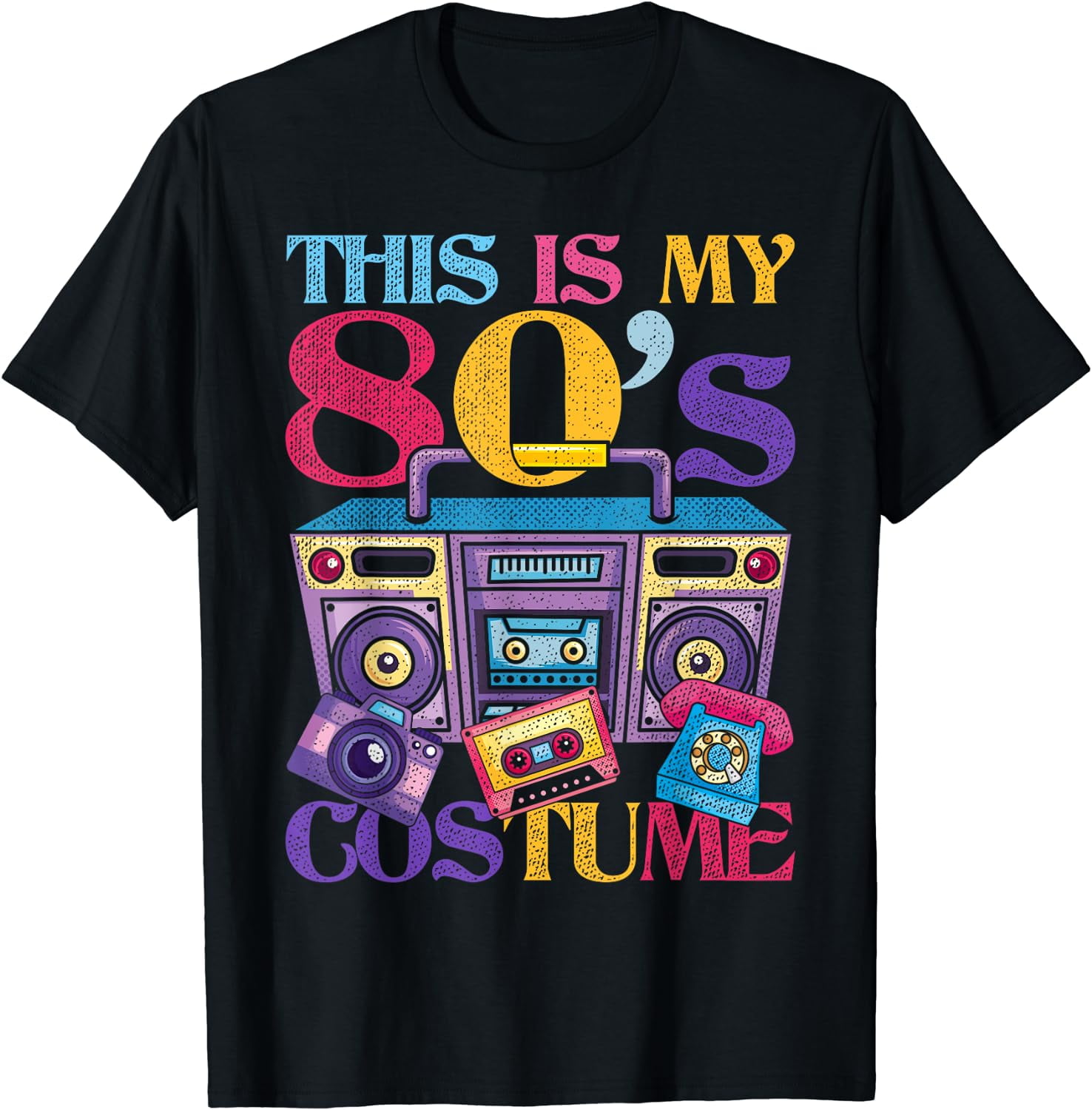Eighties Music 1980s Generation 80s Costume Party Retro 80s T-Shirt Black Large - Walmart.com