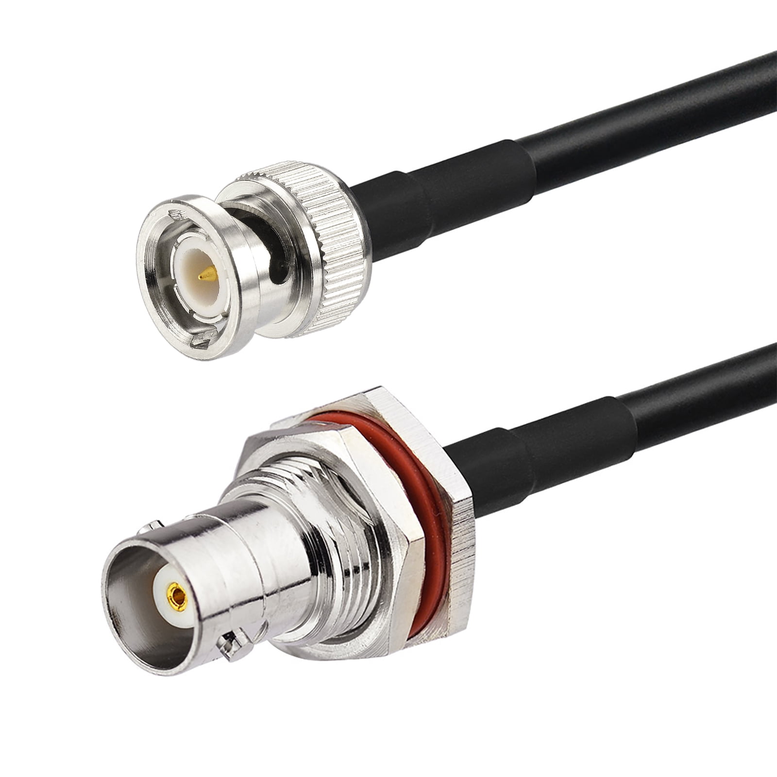 Eightwood BNC Male to Female Bulkhead Mount RG58 Coax Jumper Cable 3m ...