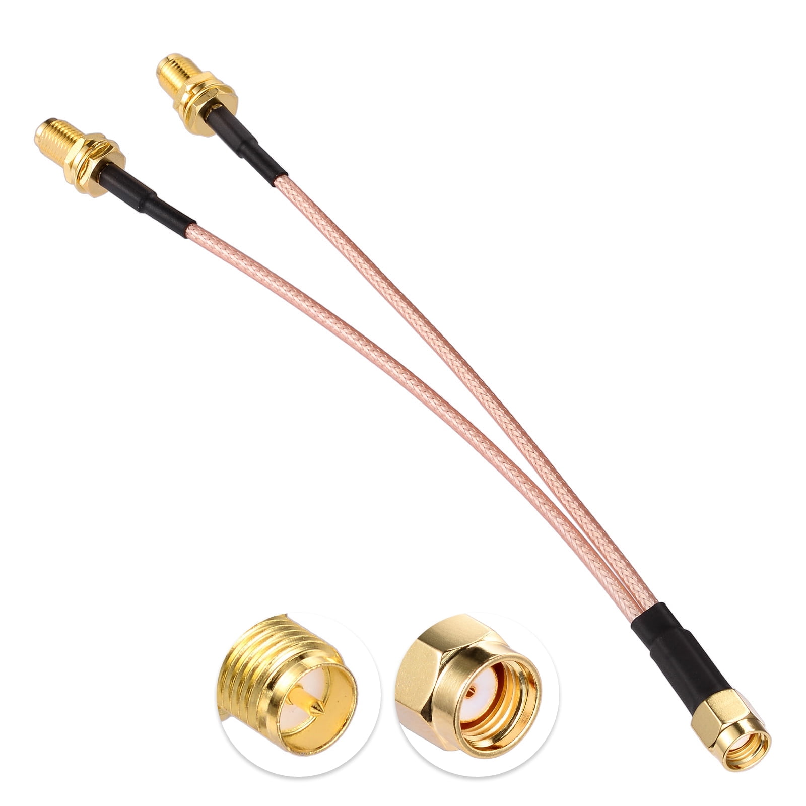 Eightwood RP-SMA Female Bulkhead Mount to Dual RP-SMA Male WiFi Antenna ...