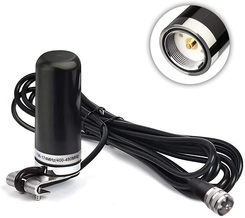 Eightwood Dual Band VHF UHF Vehicle Ham Radio Antenna, Lip Mount Fixed ...
