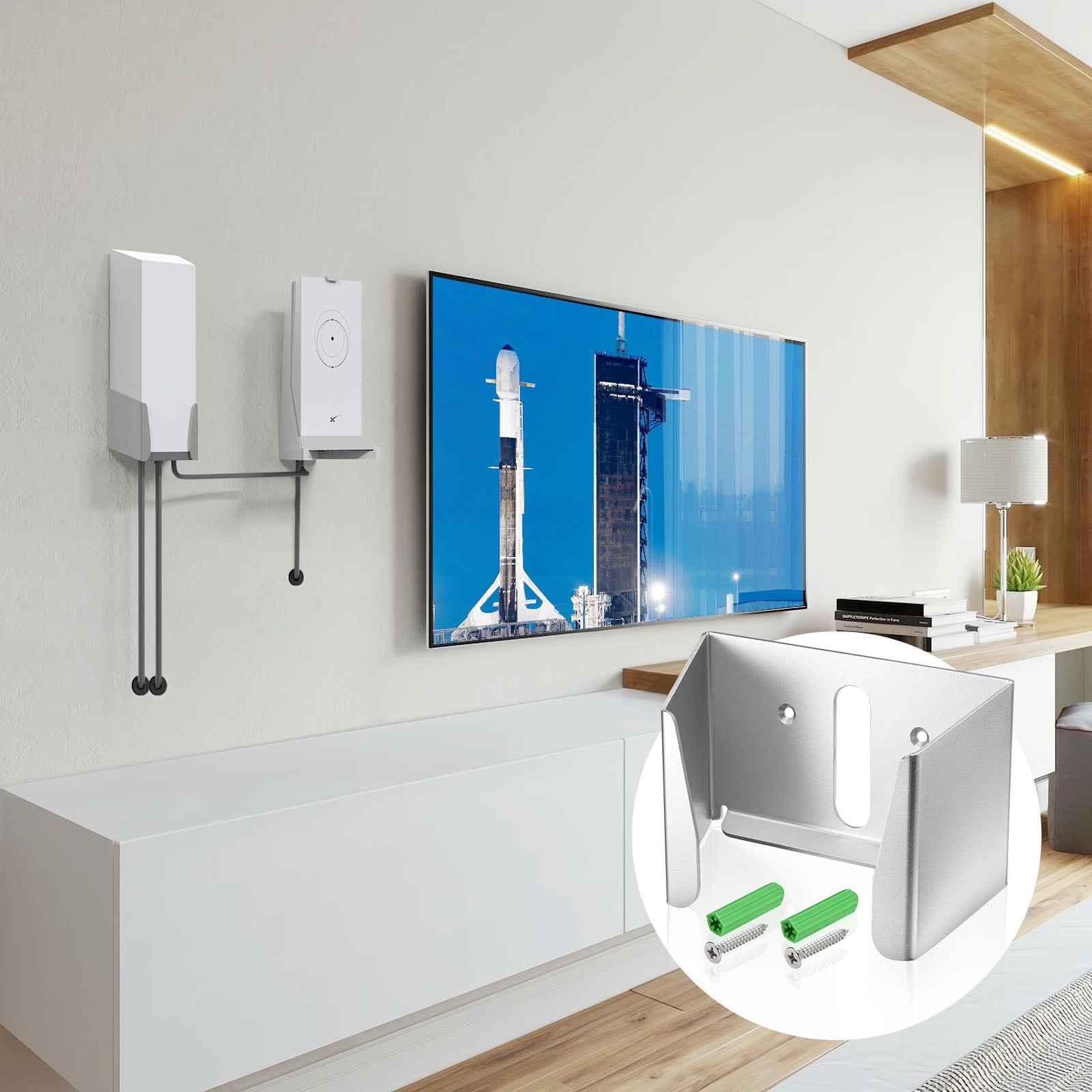 Eightwood Wall Mount for Starlink Power Supply Starlink Antenna Silver ...