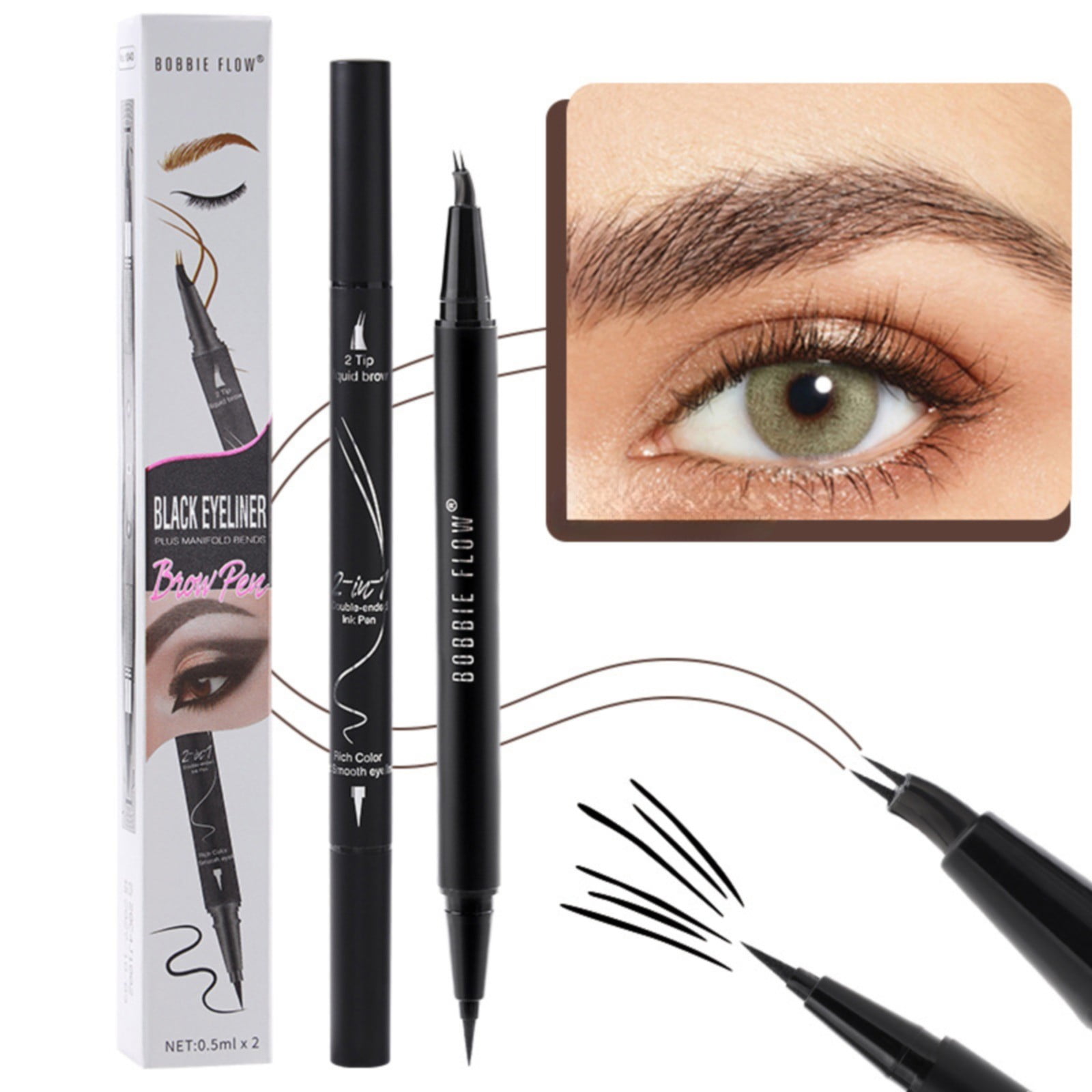 Eiiity Curved Eyebrow Pen 2025 Upgraded 2 In 1 Ended Microblading ...