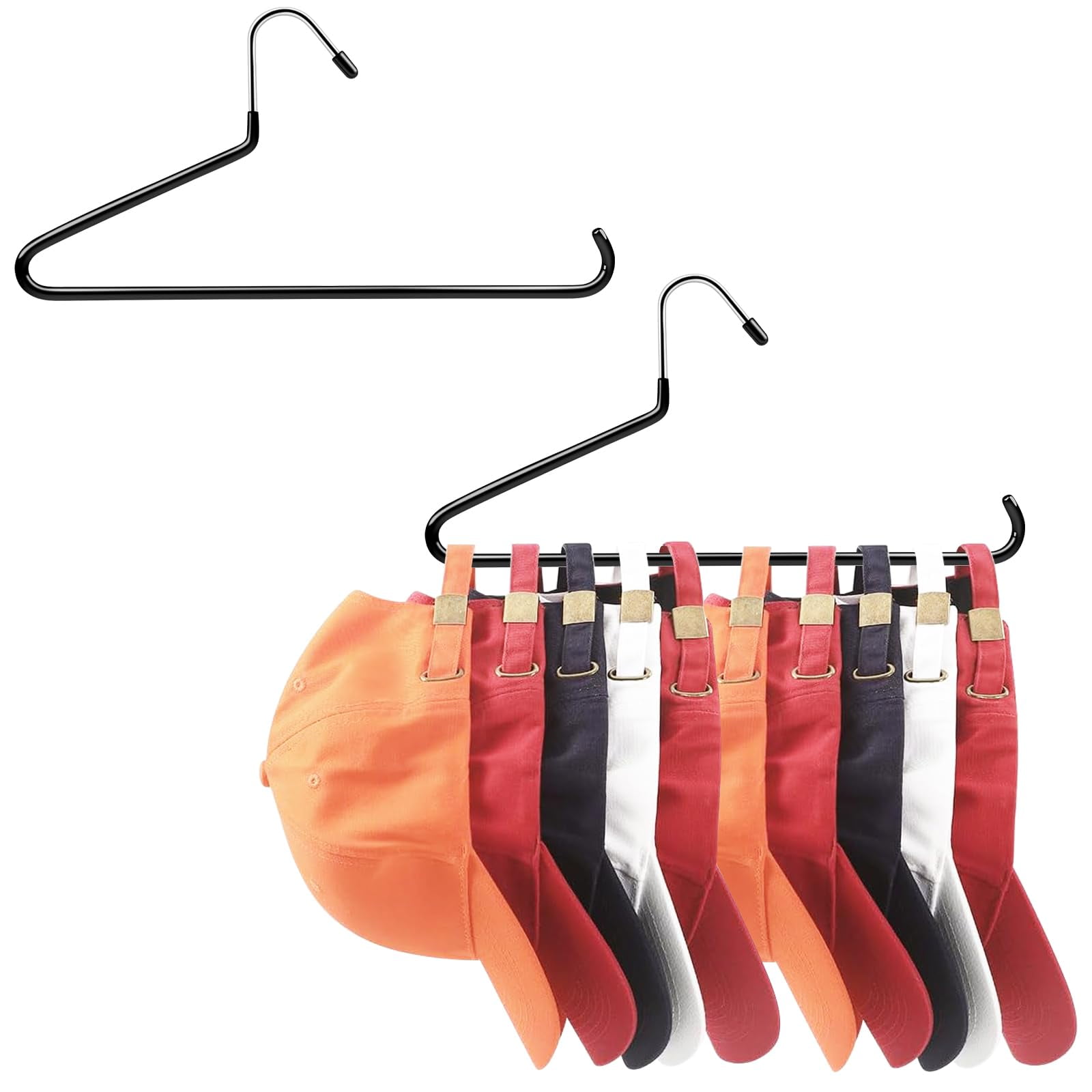 Eiito 2 Pack Hat Hangers for Closet,Hat Hangers Space-Saving,Metal Hat ...