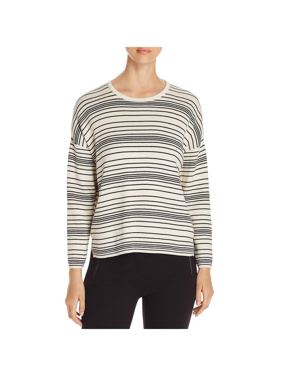 Eileen Fisher Womens Striped Crew Neck Box Top - Walmart.com