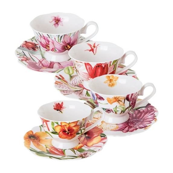 Eileen's Reserve Durable 7oz New Bone China Teacup and Saucer Gift set ...