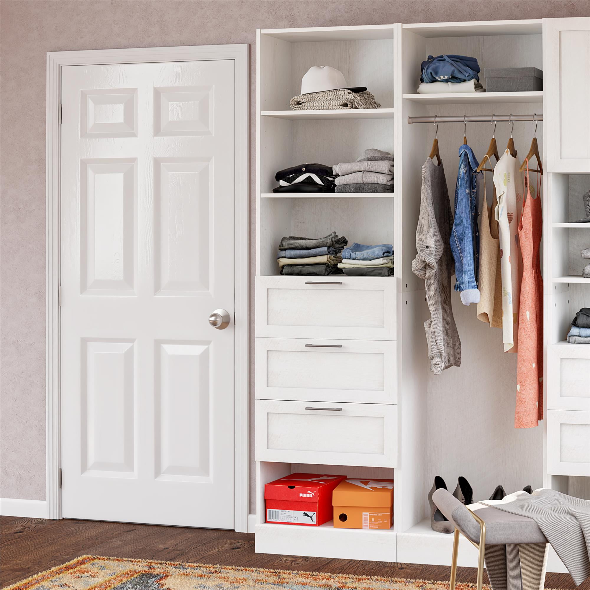 RealRooms Eiler 3 Drawer Modular Closet Unit, Wood Furniture System ...