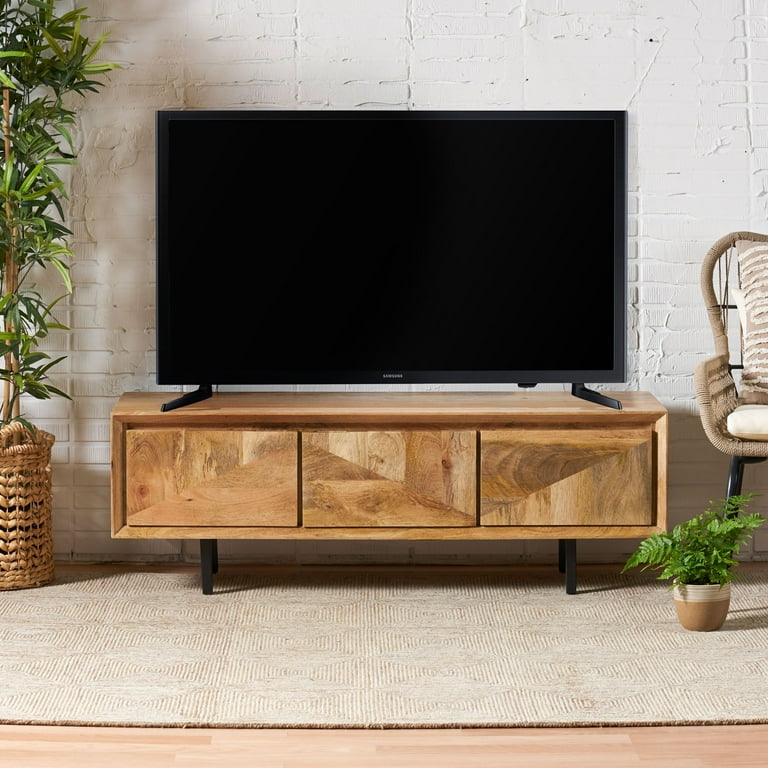 Tan wood tv stand store