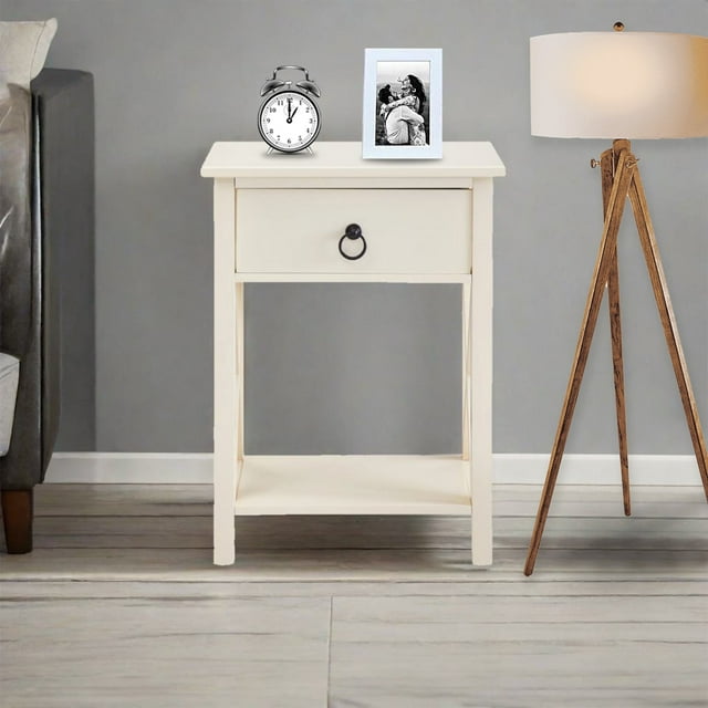 Eily Night Stand Bedside Table with Drawer Wooden Side Tables Bedroom ...