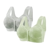 Einccm Embroidered Wireless Front Buckle Bra for Women, Breathable Thin ...