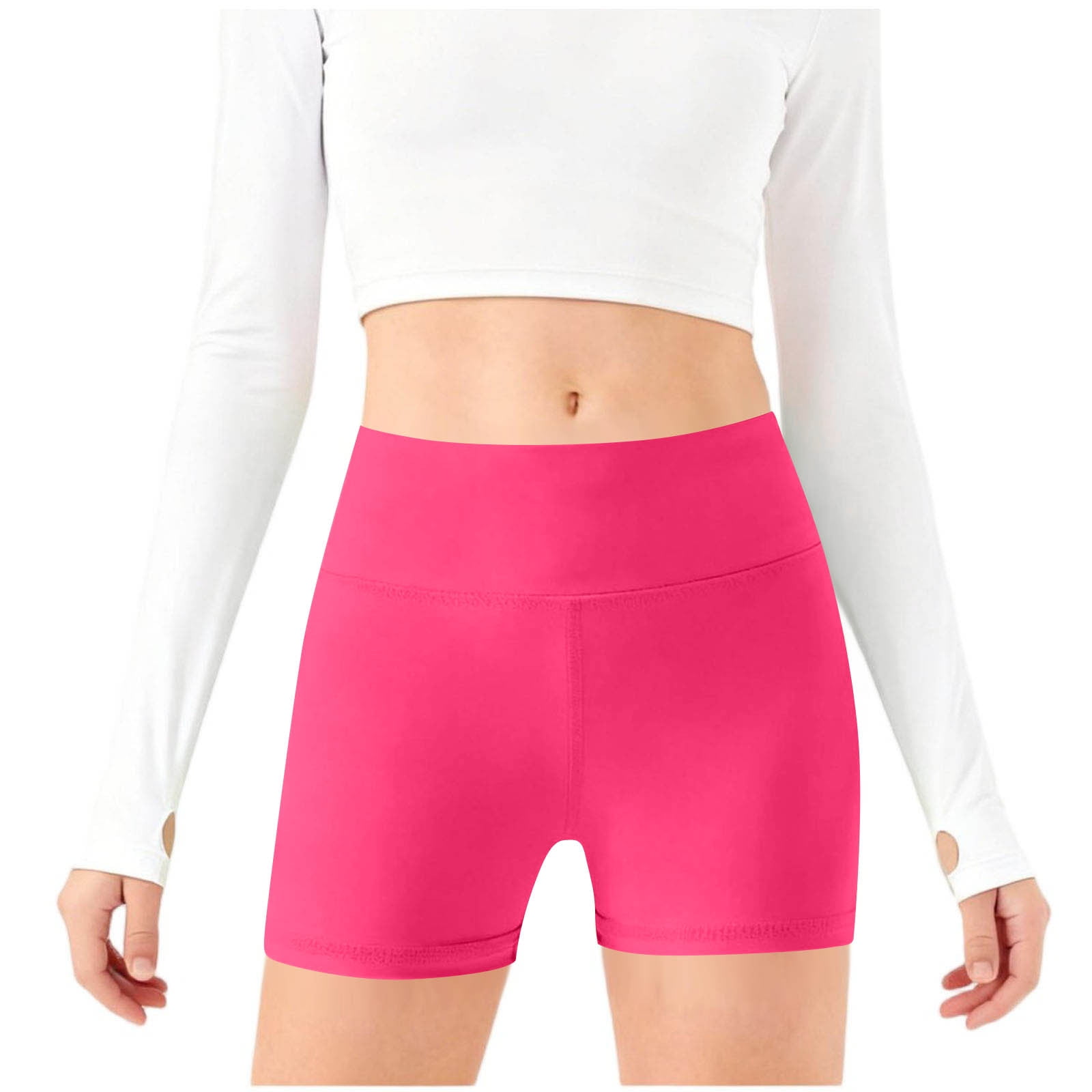 Einccm Girls High Waist Yoga Dance Shorts, Kids Gymnastics Activewear ...