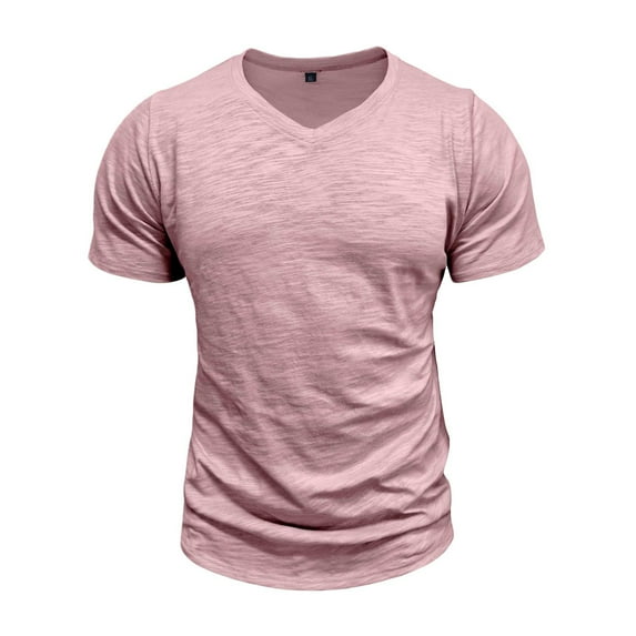 Einccm Men's Casual V-Neck Short Sleeve T-Shirt, Soft Bamboo Cotton ...