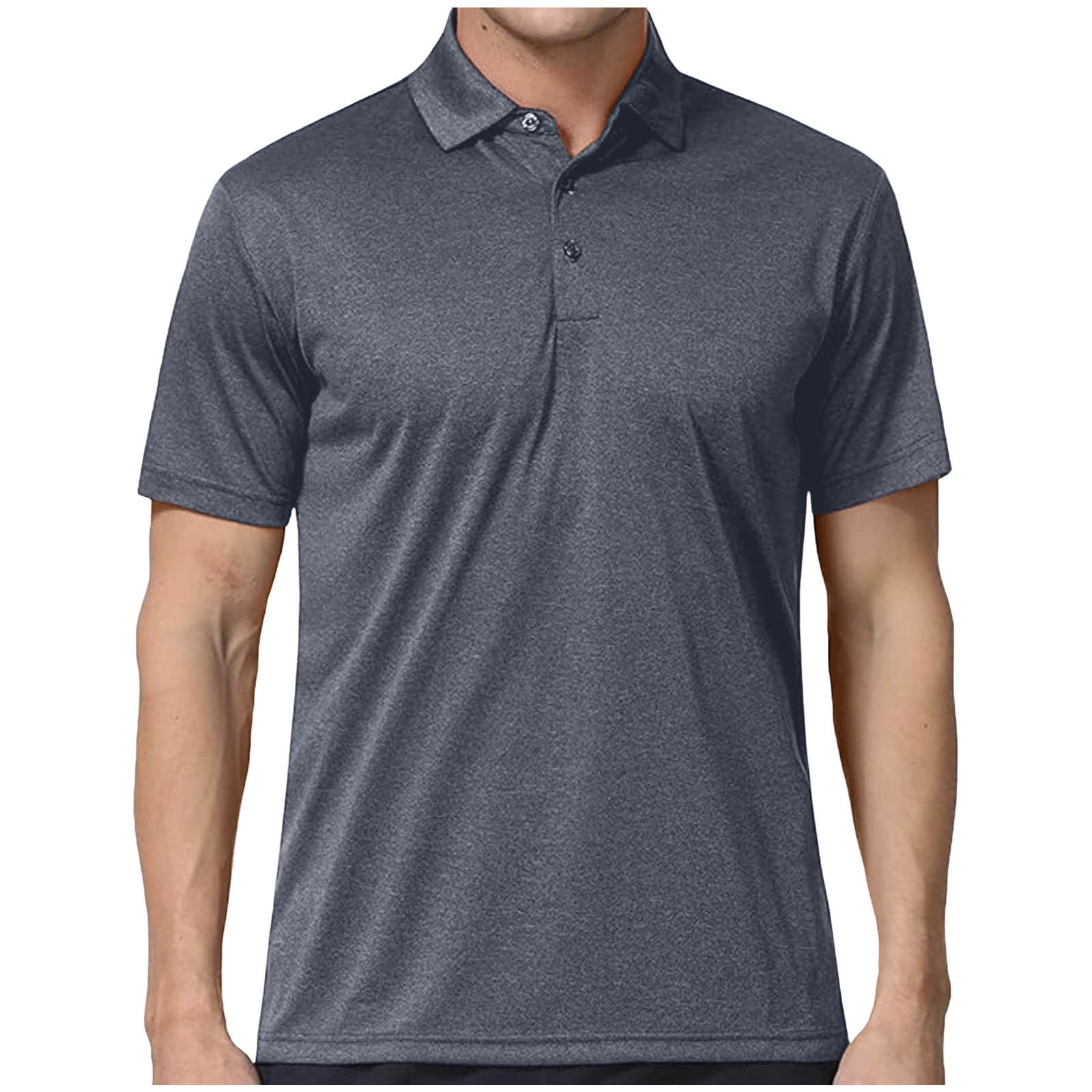 Einccm Men's Quick Dry Moisture Wicking T-Shirt, Short Sleeve Turn-Down ...