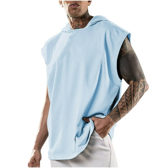 Einccm Men's Quick Dry Sleeveless Hooded Tank Top, Moisture Wicking ...