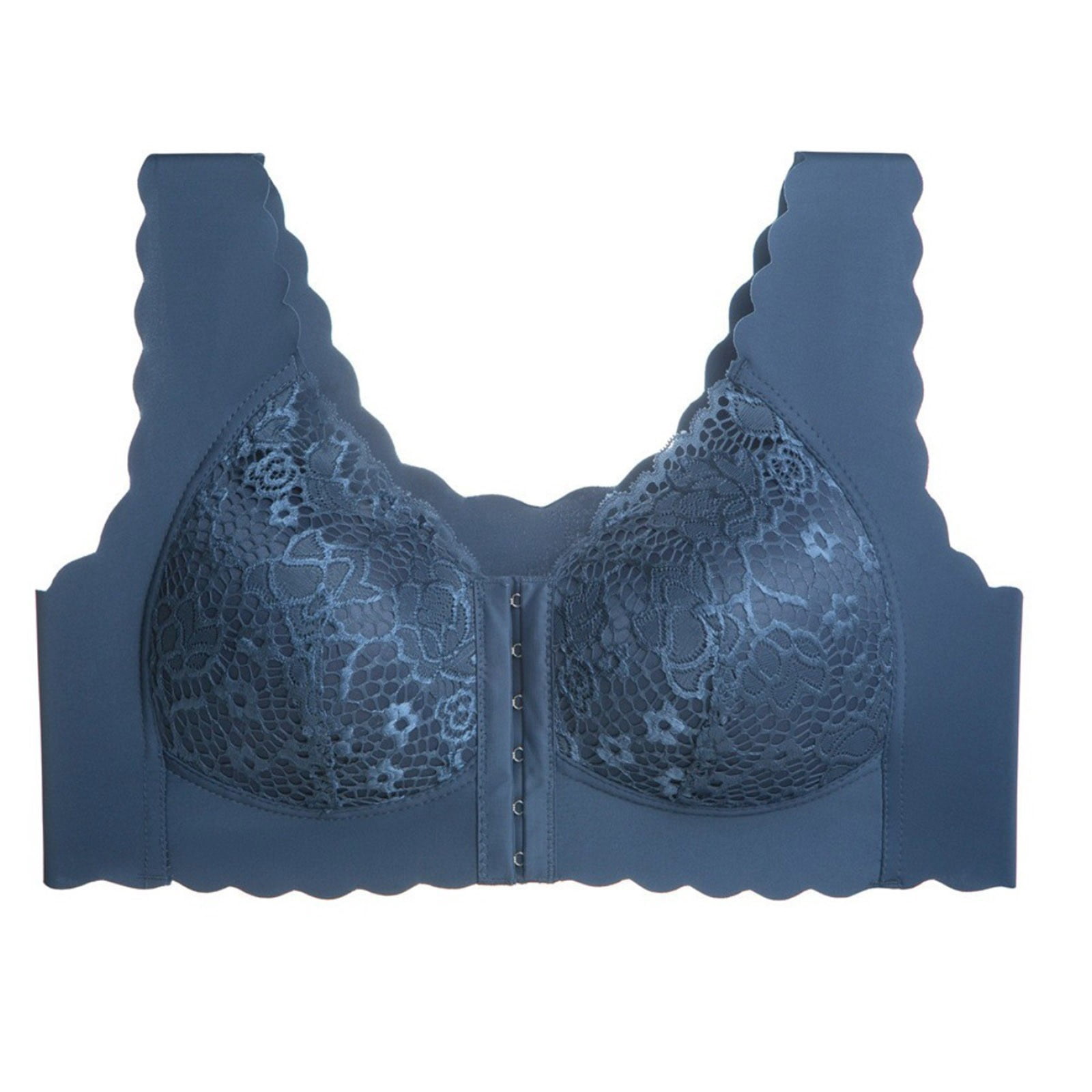Einccm Wireless Front Closure Bra,Plus Size Lace Bralette for Women ...