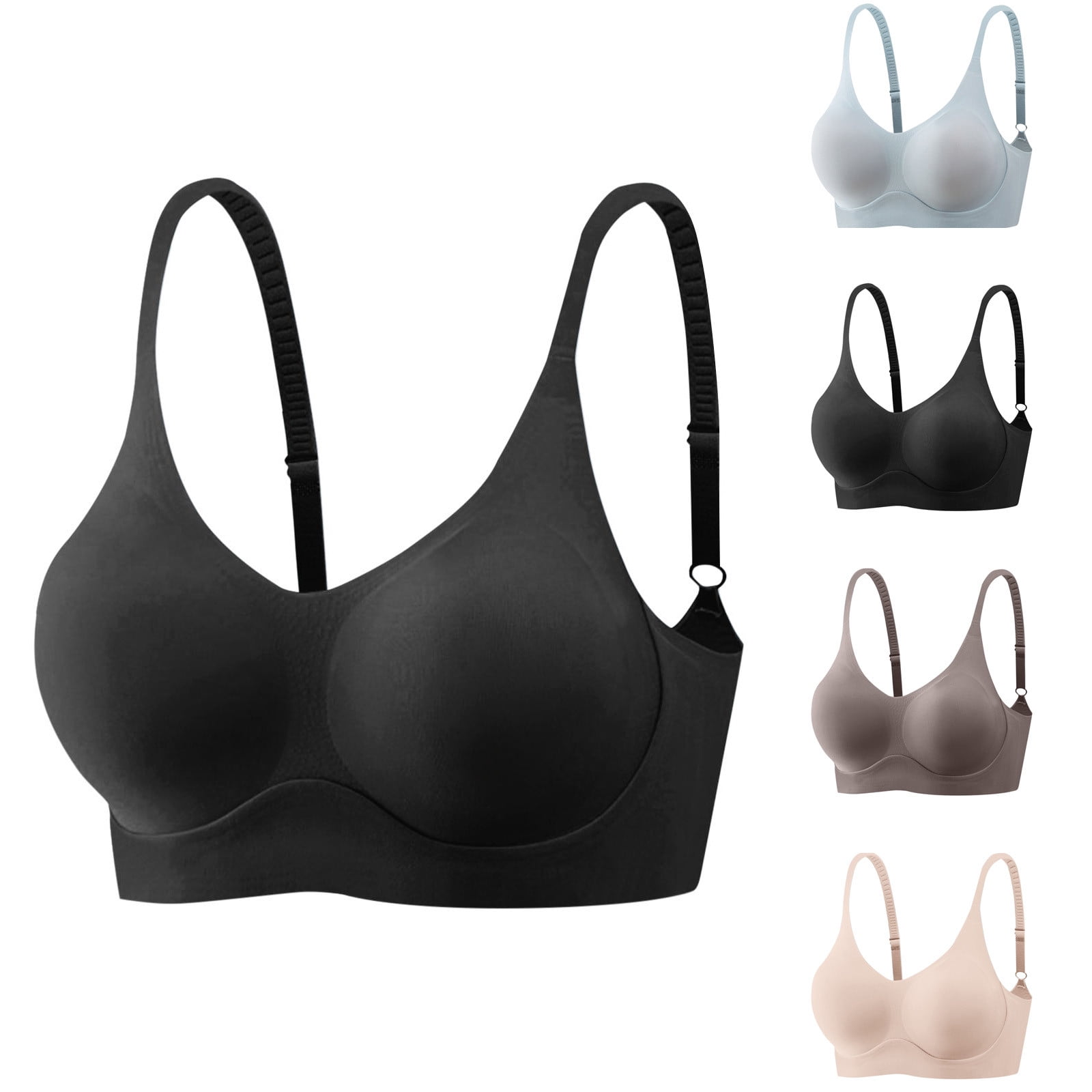 Einccm Women's Backless Seamless Push-Up Bra, Wireless Beautiful Back ...