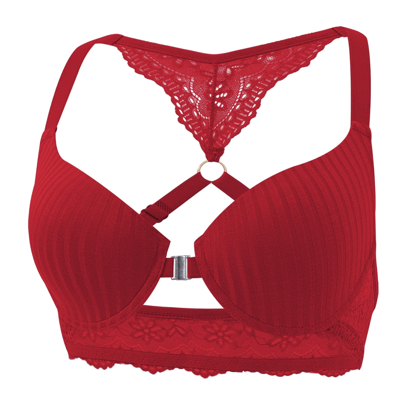 Einccm Women's Backless Seamless Push-Up Bra for Women, Front Closure ...