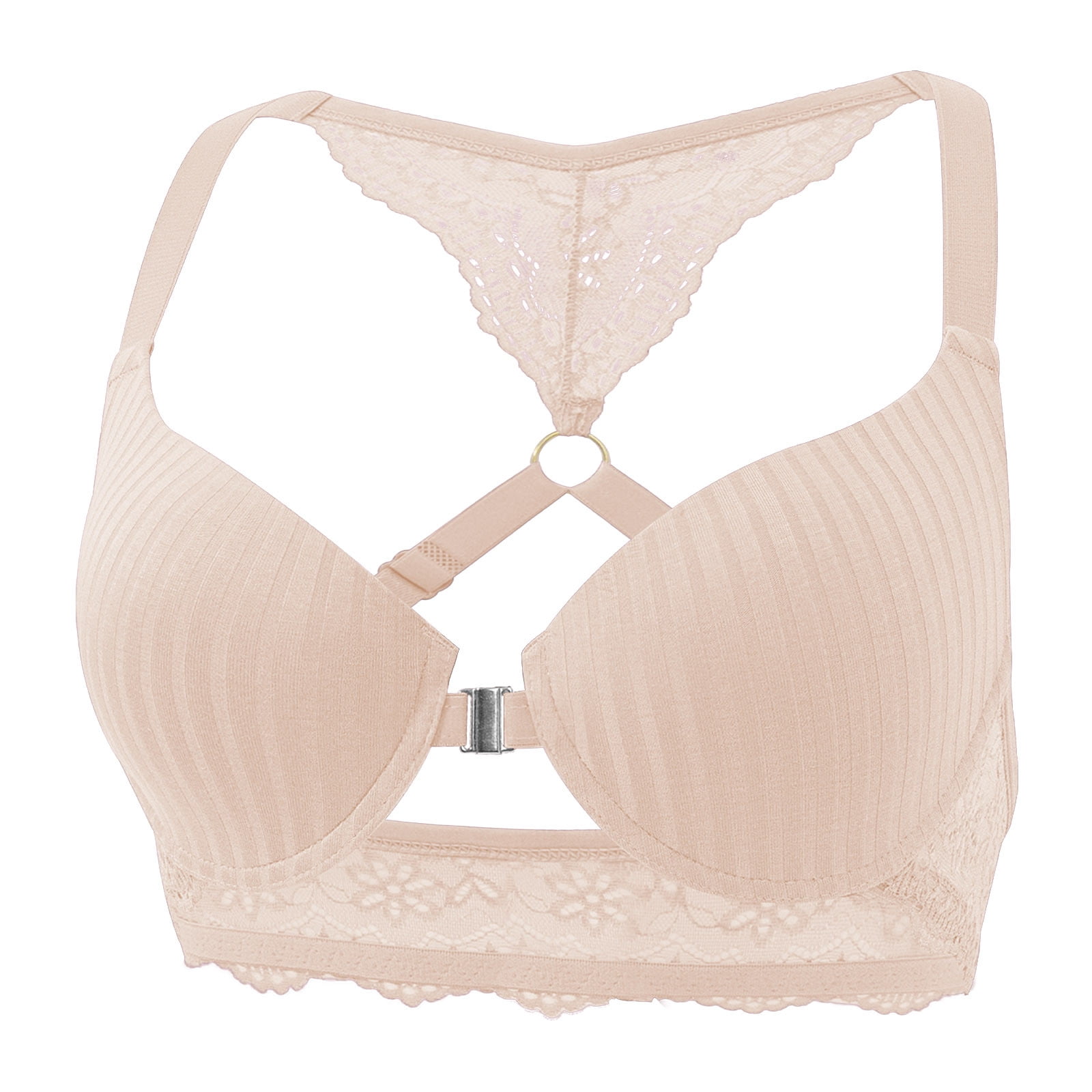 Einccm Women's Backless Seamless Push-Up Bra for Women, Front Closure ...