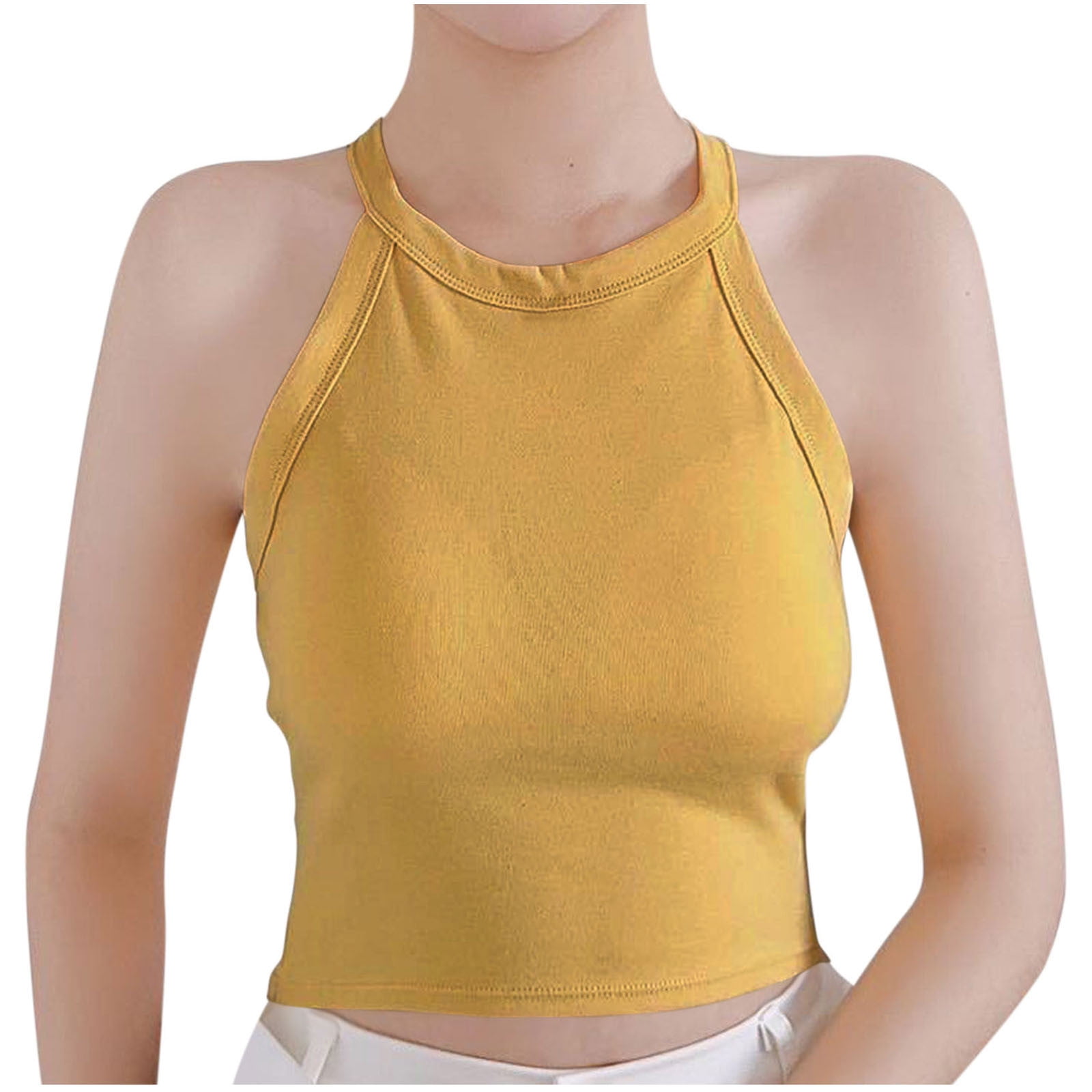 Einccm Women's Breathable Sleeveless Shapewear Top with Built-in Bra ...