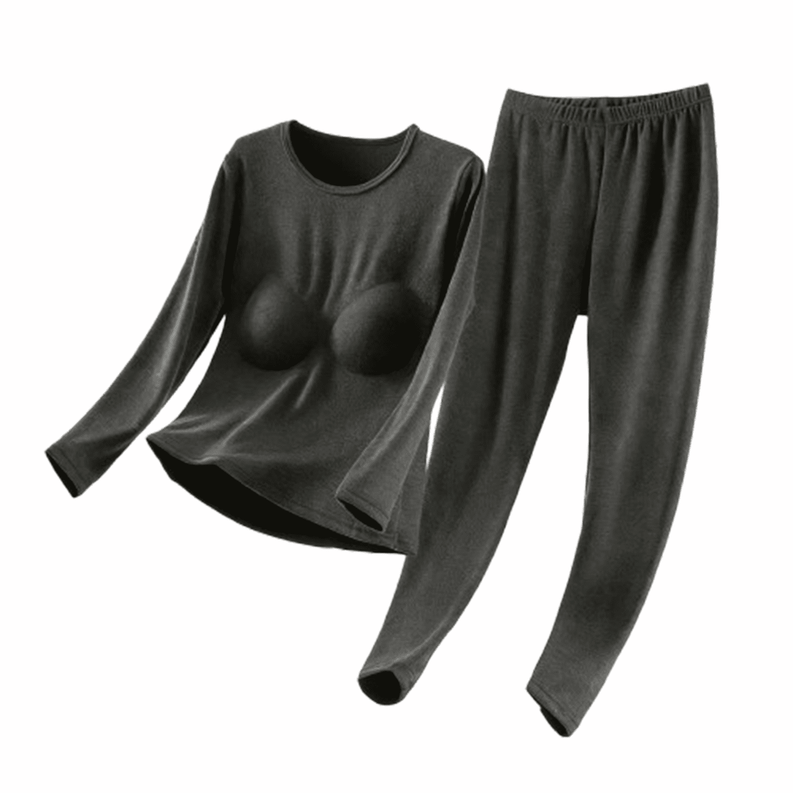 Einccm Women's Built-in Bra Thermal Underwear Set for Fall and Winter ...
