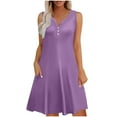 Einccm Women's Casual V Neck Sleeveless a Line Mini Dress in Soft ...