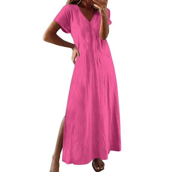 Einccm Women's Crewneck Casual Midi Dress with Loose Half Sleeves ...