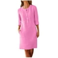 Einccm Women's Crewneck Half Sleeve Knee-length Dress with Pockets ...