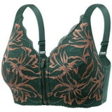 Einccm Women's Embroidered Front Buckle Bra Wireless Bralette ...