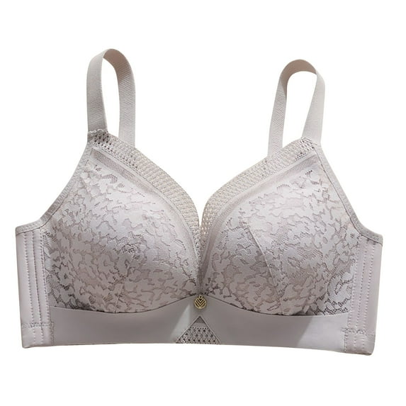 Einccm Women's Embroidery Lace Wireless Bra, Comfortable Bralette with ...
