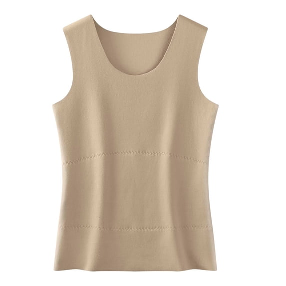 Einccm Women's Fleece Lined Seamless Padded Camisole Top for Winter ...