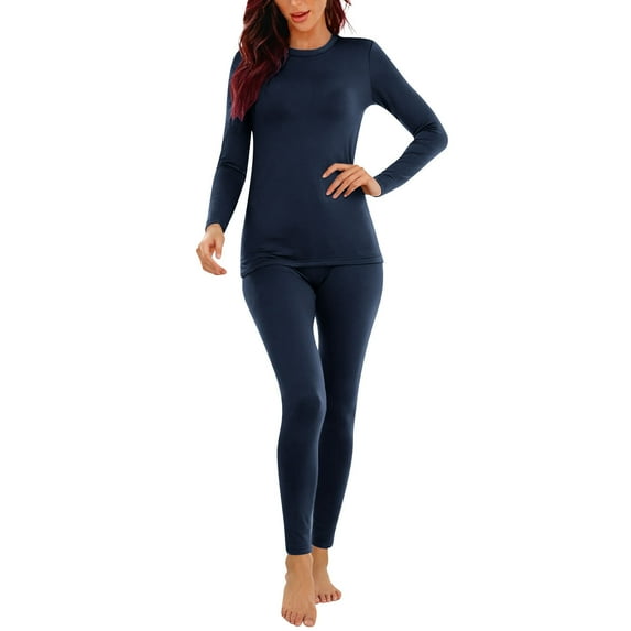 Einccm Women's Fleece Thermal Underwear Set, Winter Thick Warm Long ...