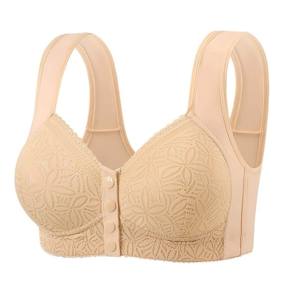 Einccm Women's Large Size Front Buckle Rims-free Bra, Comfortable ...