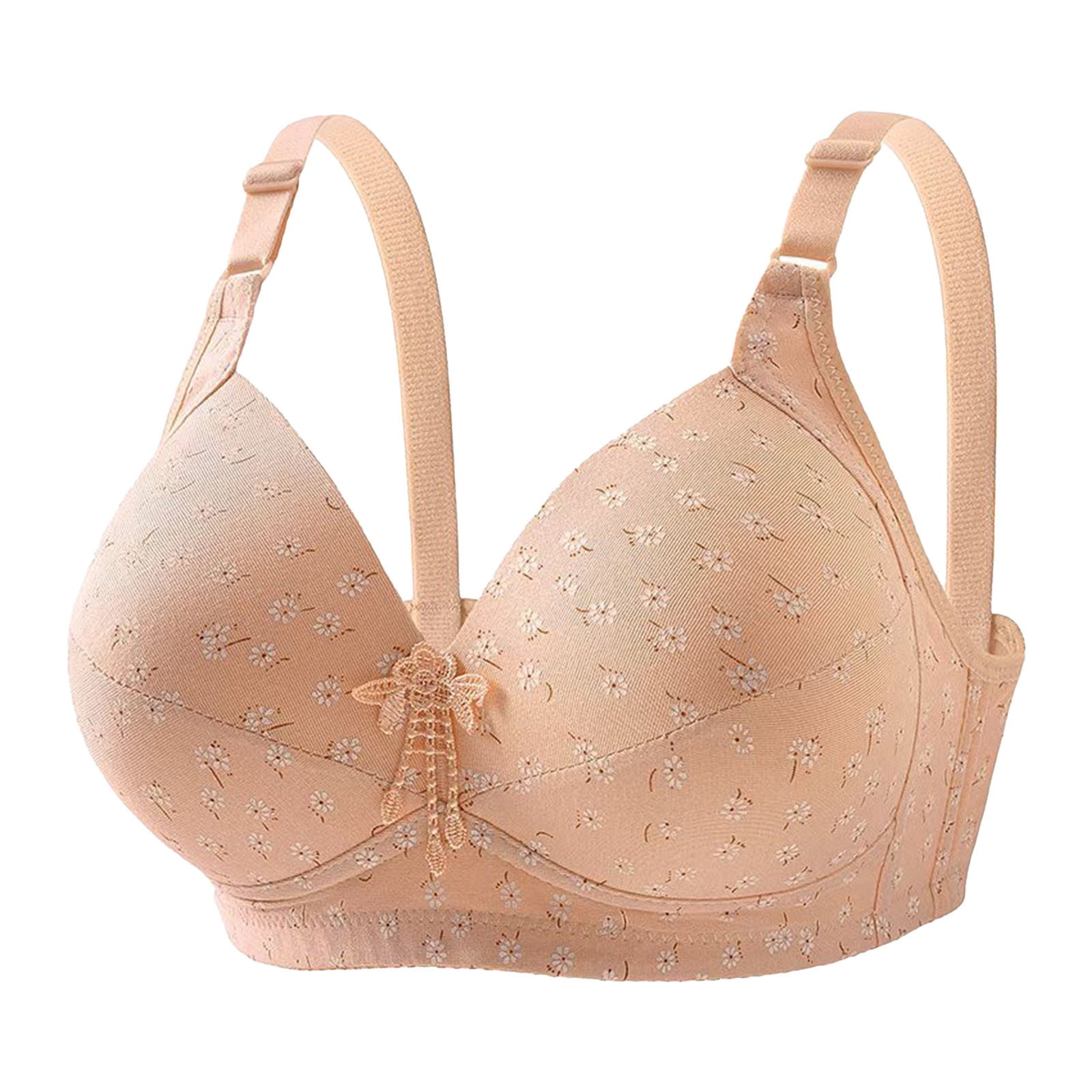 Einccm Women's Non Steel Hoop Nursing Bra, Breathable Elastic Gathered ...