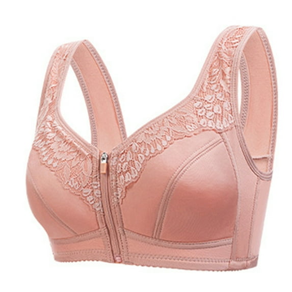 Einccm Women's Plus Size Comfort Bras, Wireless Front Closure Seamless ...