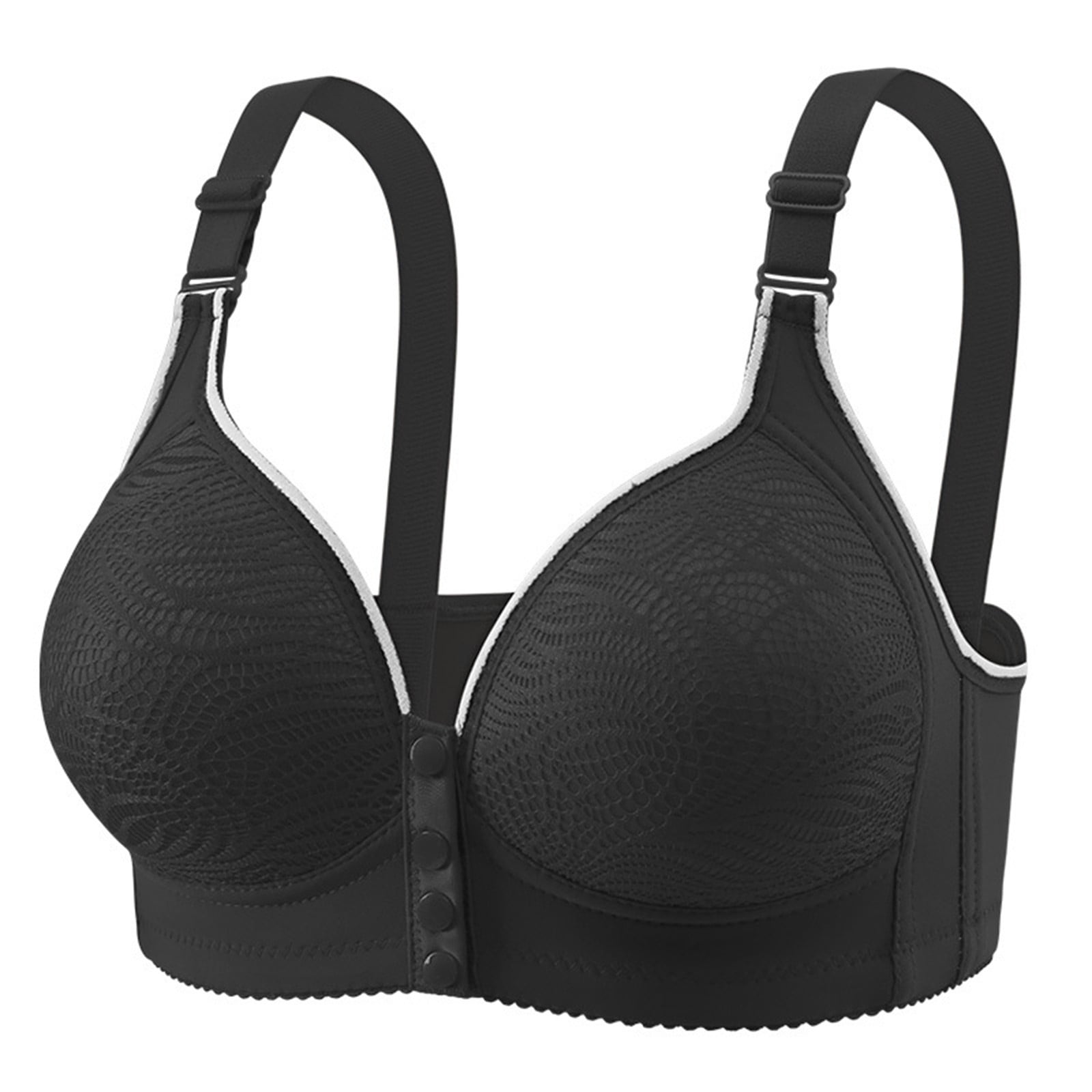 Einccm Women's Plus Size Front Closure Wireless Bra, Soft Support Non ...