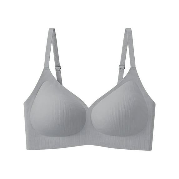 Einccm Women's Seamless Wireless Bra with Removable Pads, Solid Color ...