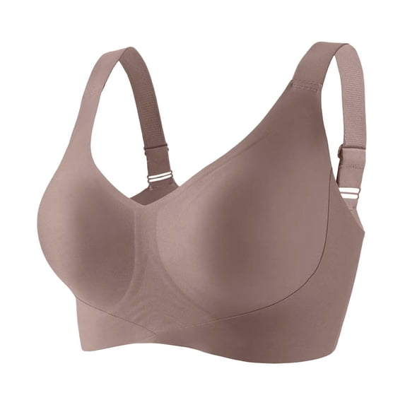 Einccm Women's Seamless Wireless Bra with Removable Pads, Supportive ...