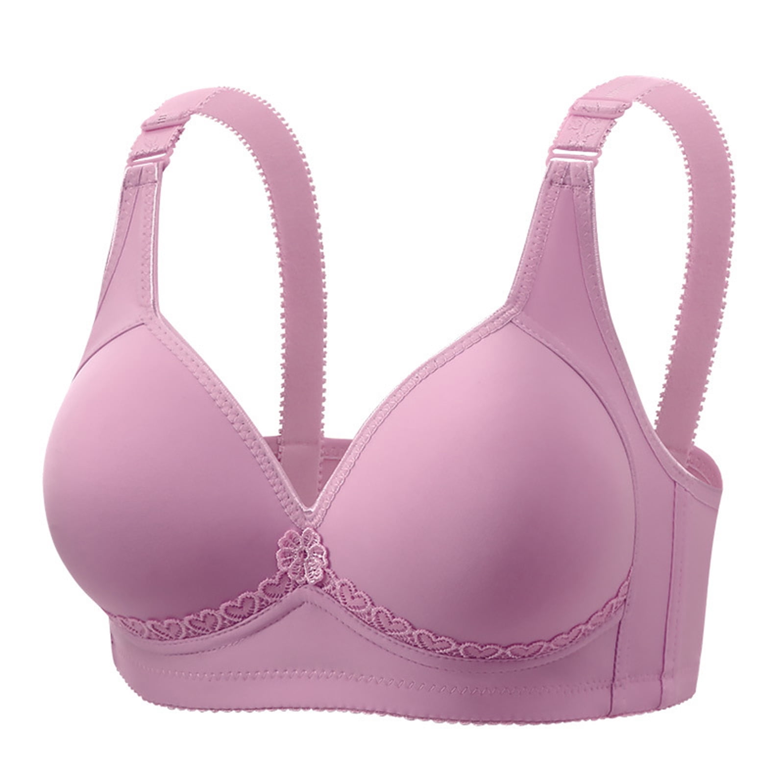 Einccm Women's Seamless Wireless Push-Up Bra, Soft Nylon Fabric ...