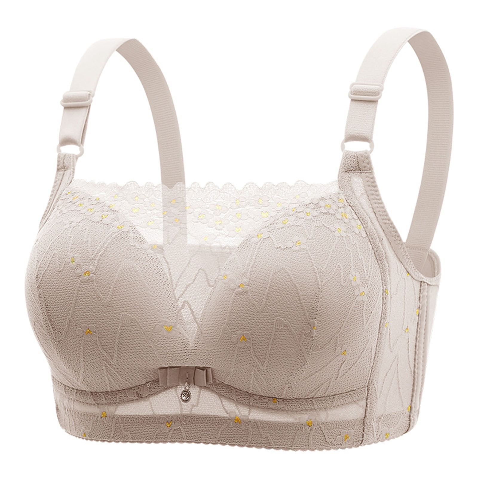 Einccm Women's Wireless Embroidery Bra Breathable Lightweight Soft ...