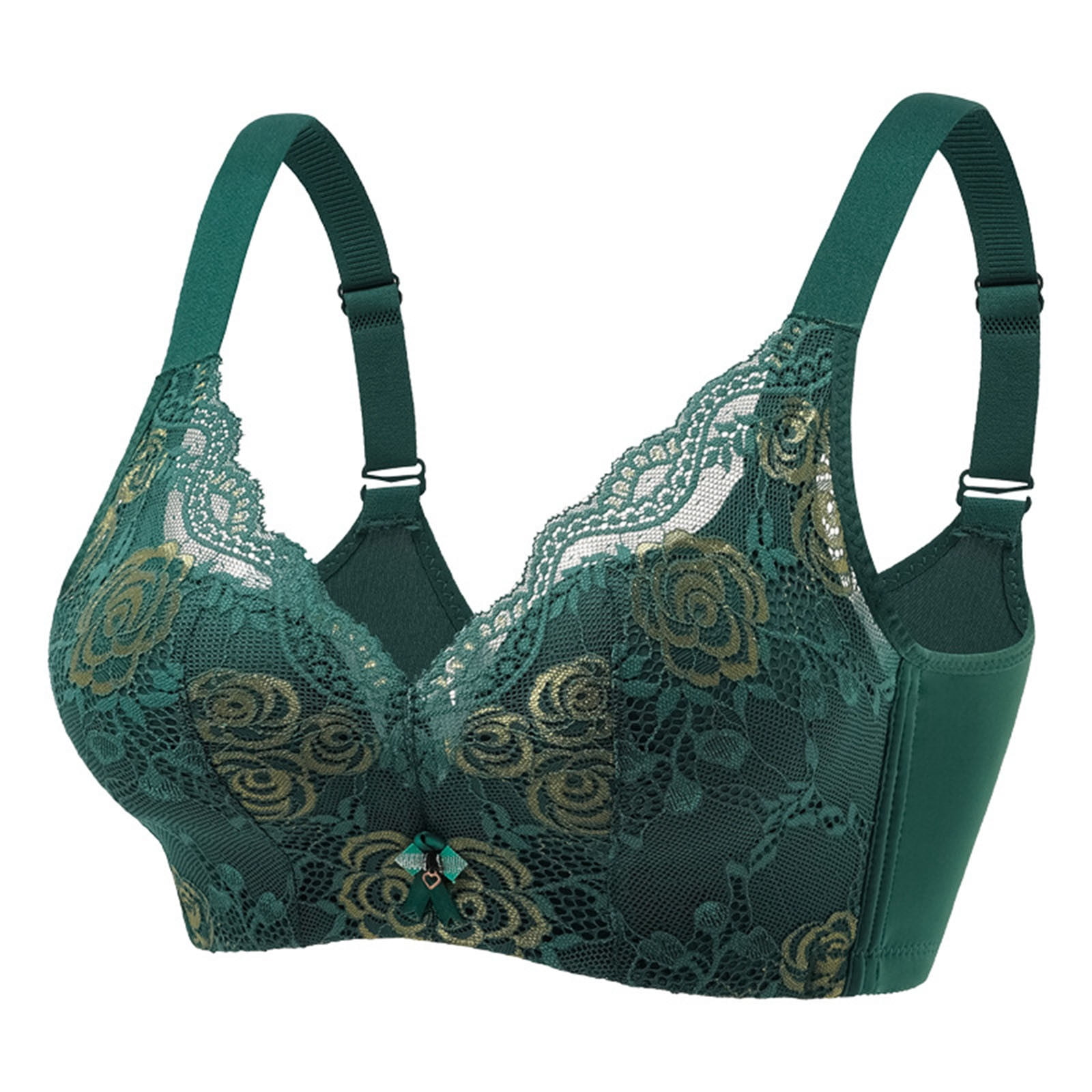 Einccm Women's Wireless Lace Embroidery Bra Breathable Lightweight ...