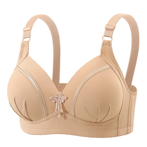 Einccm Women's Wireless Push-Up Bra for Everyday Wear, Breathable Satin ...