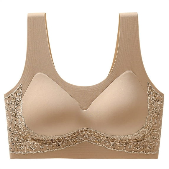 Einccm Women's Wireless Push-Up Bra for Everyday Wear, Breathable Satin ...