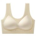 Einccm Women's Wireless Push-Up Bra for Everyday Wear, Breathable Satin ...