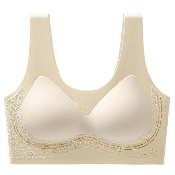 Einccm Women's Wireless Push-Up Bra for Everyday Wear, Breathable Satin ...